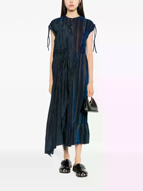 A TENTATIVE ATELIER Asymmetric Pleat Drapy Gather Dress