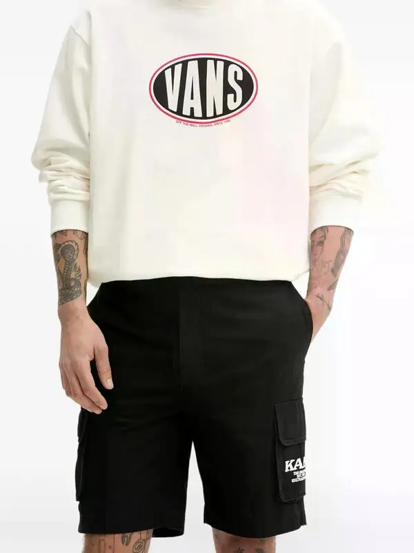 KARL KANI Logo-detail Cotton Cargo Shorts