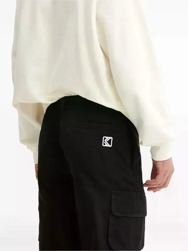 KARL KANI Logo-detail Cotton Cargo Shorts