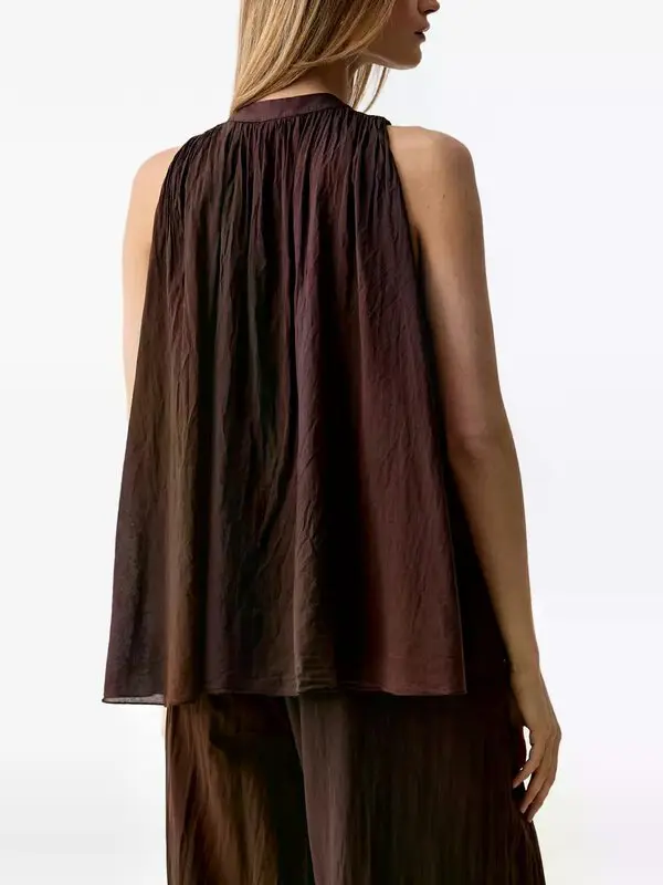VICOLO Crew-nwck Button-fastening Blouse