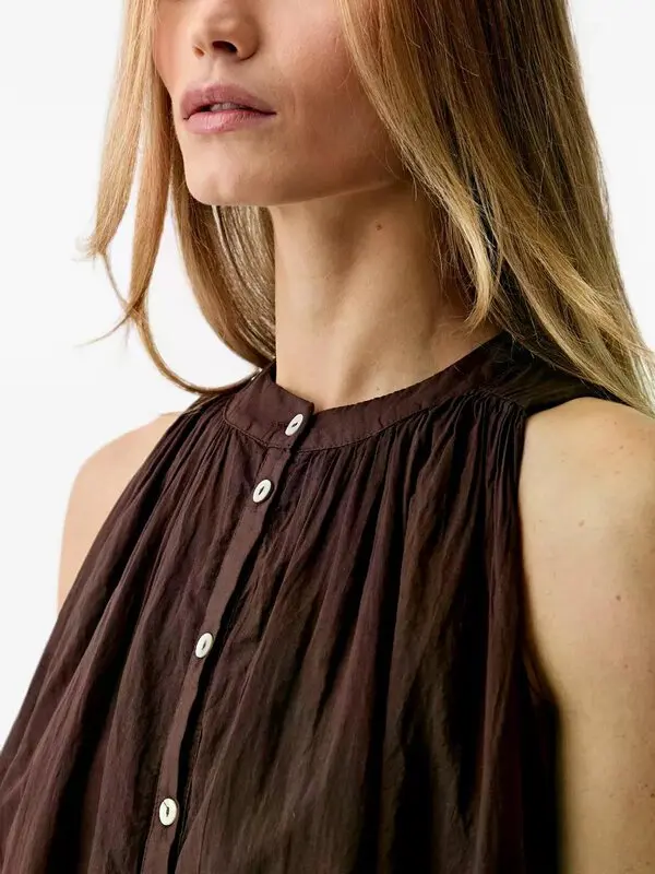 VICOLO Crew-nwck Button-fastening Blouse