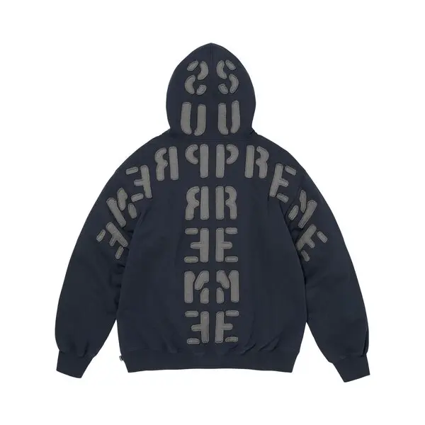 Supreme Mirrored Appliqué Hooded Sweatshirt 'navy