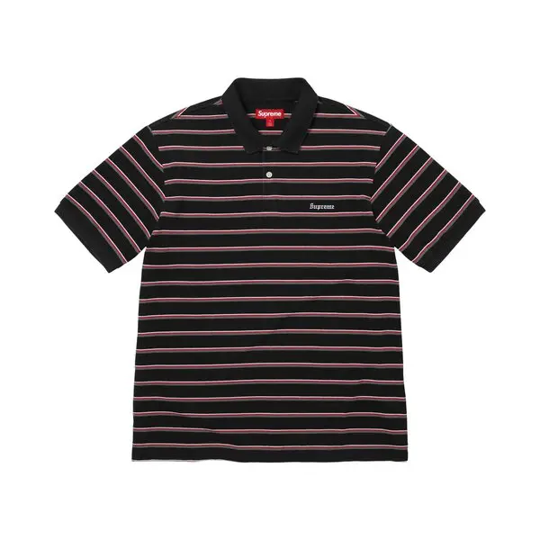 Supreme Stripe Polo - Black