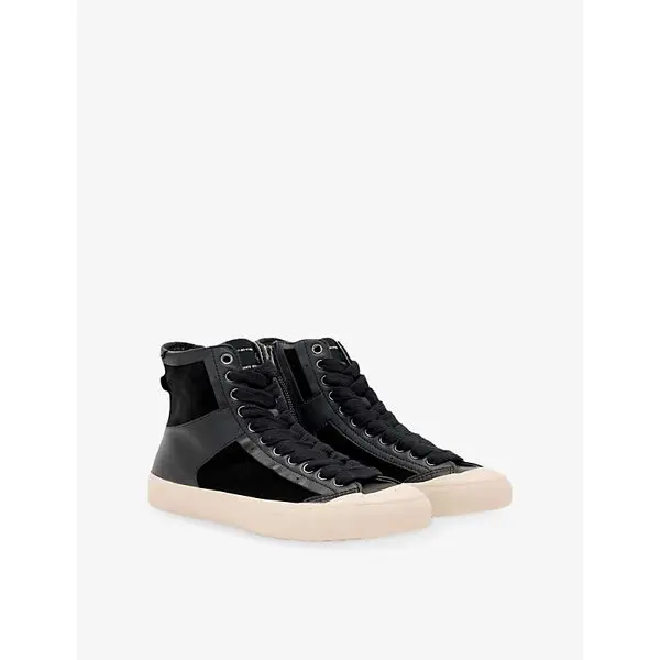 ALLSAINTS Numont Leather And Suede Trainers - Black