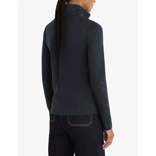 REISS Ellie Half-zip Stretch-jersey Jumper