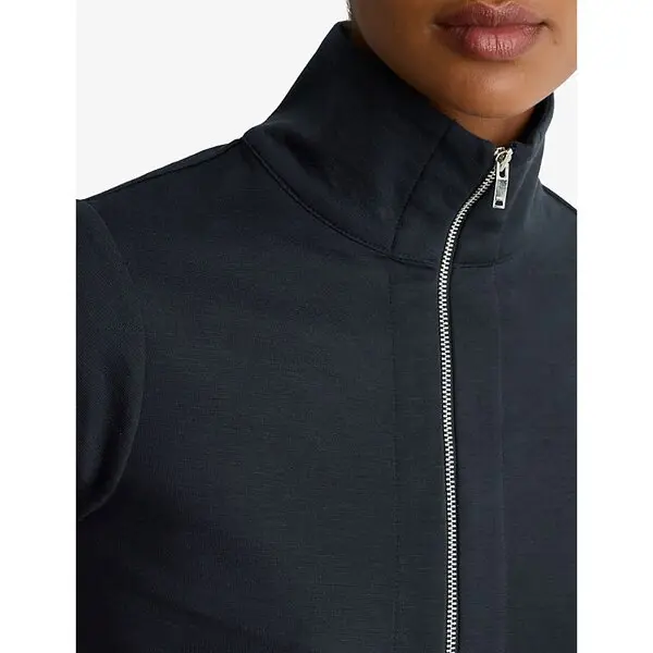 REISS Ellie Half-zip Stretch-jersey Jumper
