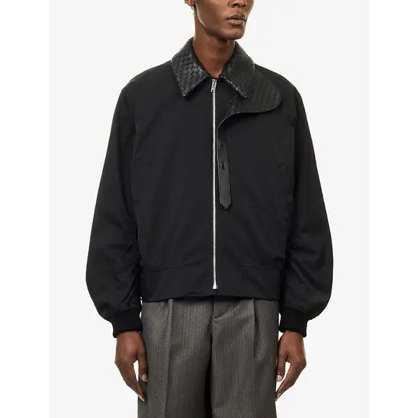Bottega Veneta Intrecciato Contrast-collar Soft-shell Jacket