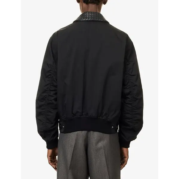 Bottega Veneta Intrecciato Contrast-collar Soft-shell Jacket