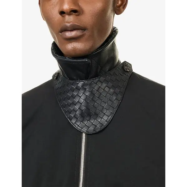 Bottega Veneta Intrecciato Contrast-collar Soft-shell Jacket