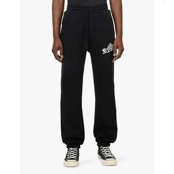 AVIREX Script Brand-embroidered Cotton-blend Jogging Bottoms