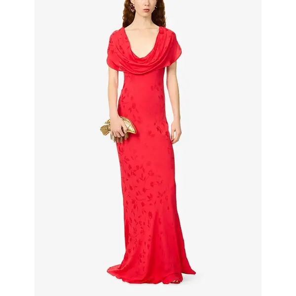 RAT AND BOA Odessa Floral Satin Maxi Dress