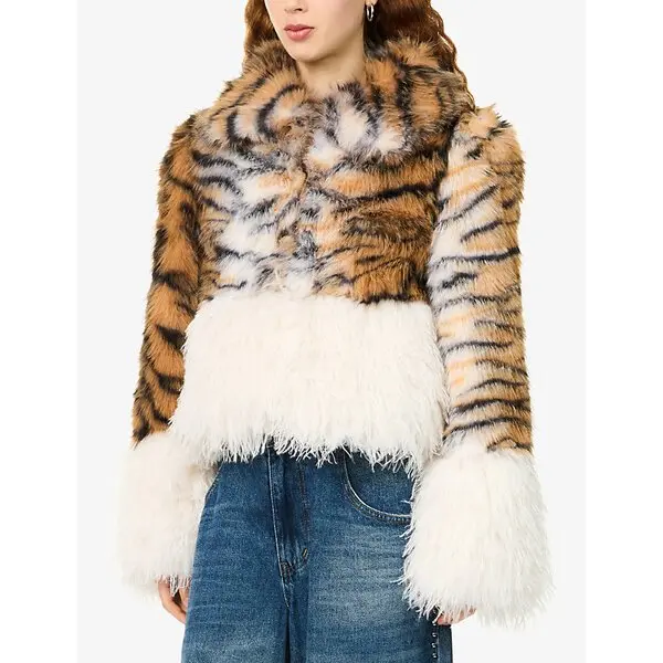 JADED LONDON Ossin Tiger Faux Fur Coat
