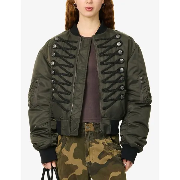 JADED LONDON Irsa Military Nylon Bomber Jacket
