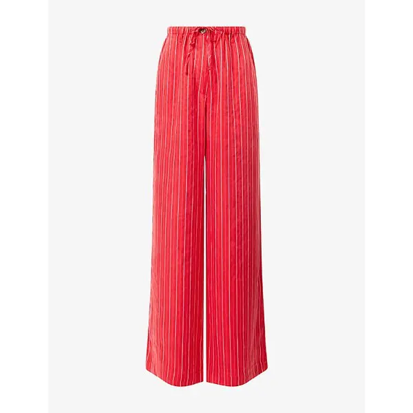 RAT AND BOA Iris Stripe Wide-leg Woven Trousers
