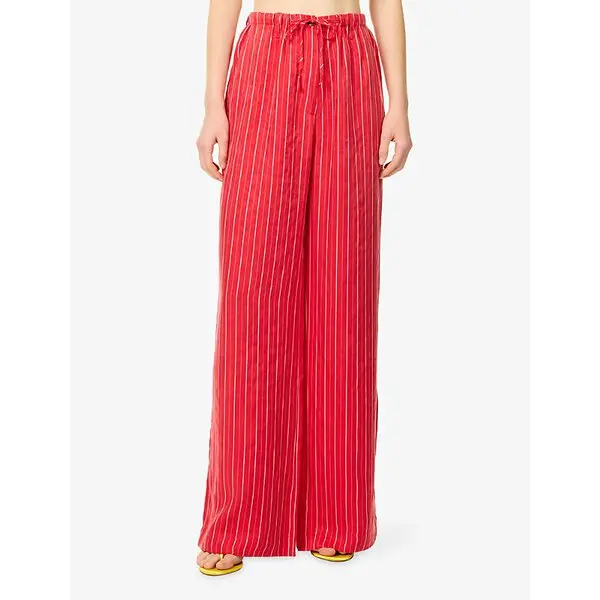 RAT AND BOA Iris Stripe Wide-leg Woven Trousers