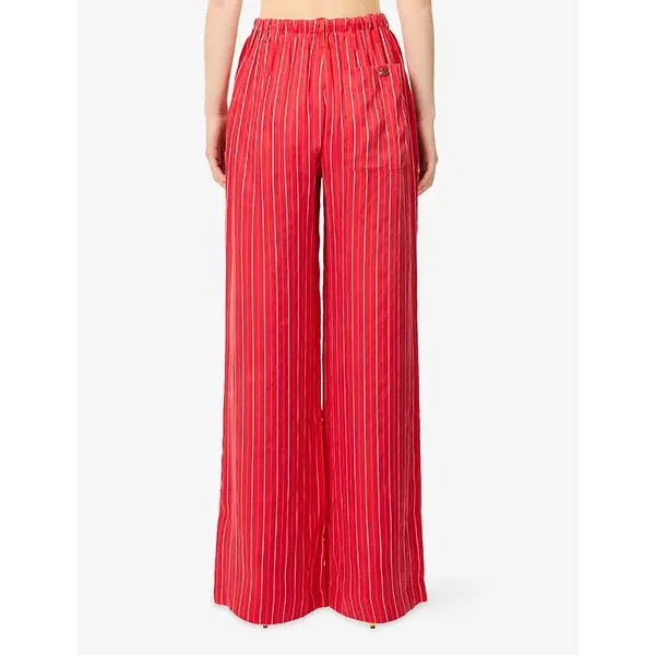 RAT AND BOA Iris Stripe Wide-leg Woven Trousers