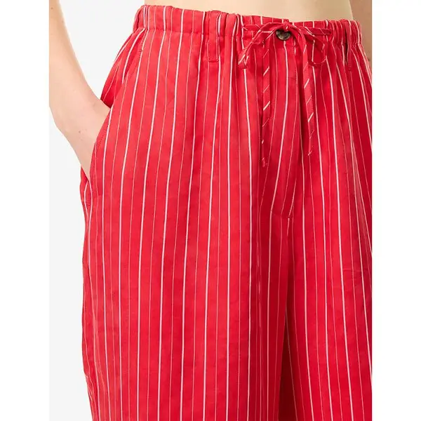 RAT AND BOA Iris Stripe Wide-leg Woven Trousers