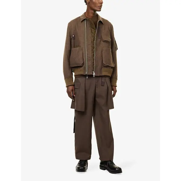 Sacai Belted Wool Trousers