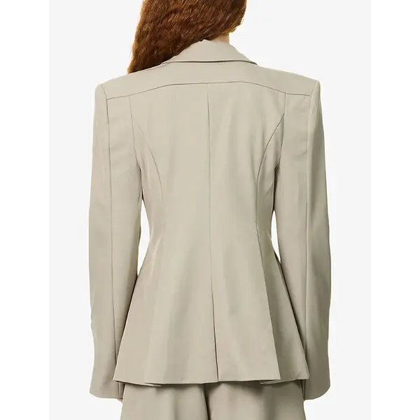 THE COUTURE CLUB Curved Sleeve Double-breasted Woven Blazer