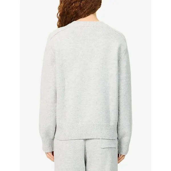 THE COUTURE CLUB Fluffy Emblem Embroidery Crew Knit Jumper