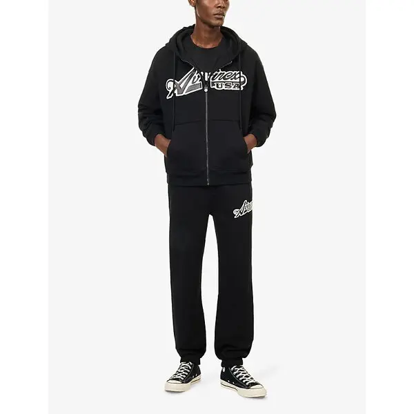 AVIREX Script Brand-embroidered Cotton Hoody