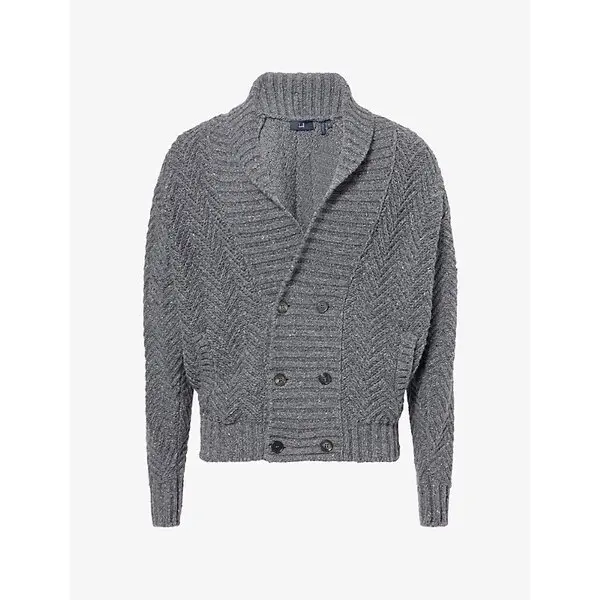 Dunhill Donegal Shawl-collar Cashmere Cardigan