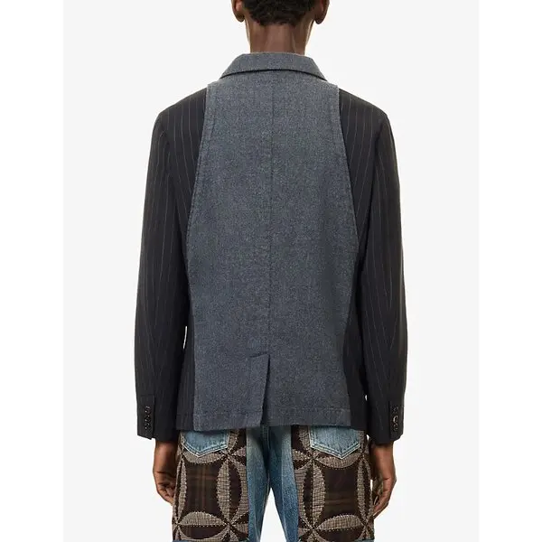 KHOKI Contrast-panel Tailored Wool Jacket