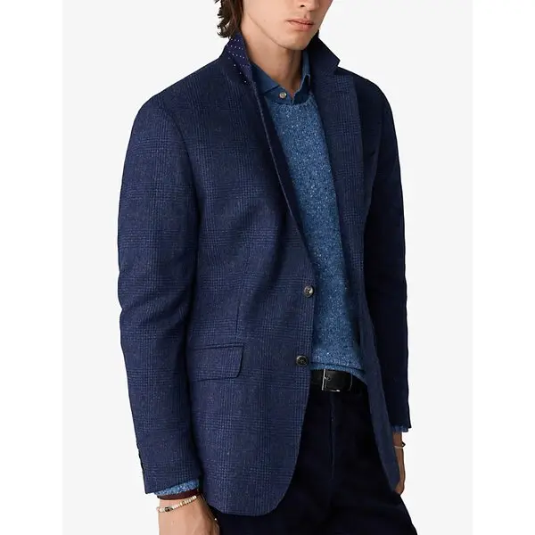 HACKETT  Checked Detachable-bib Wool-blend Blazer