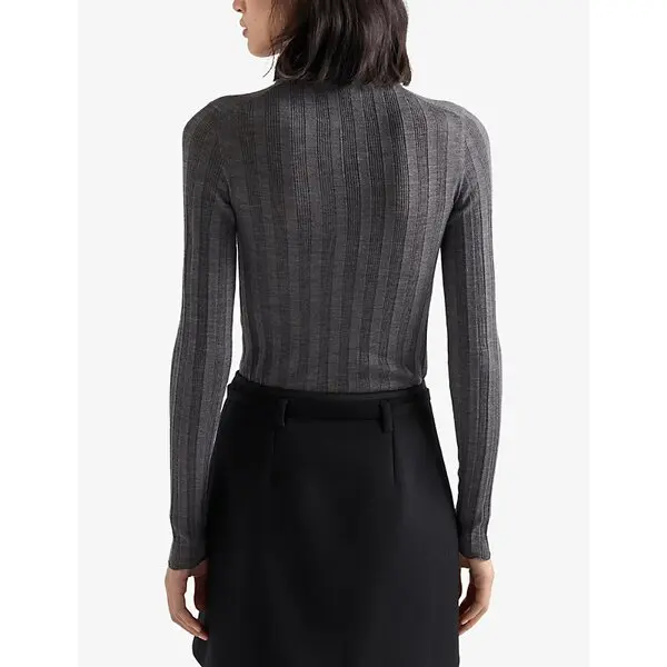 Prada Polo-collar Slim-fit Wool Jumper