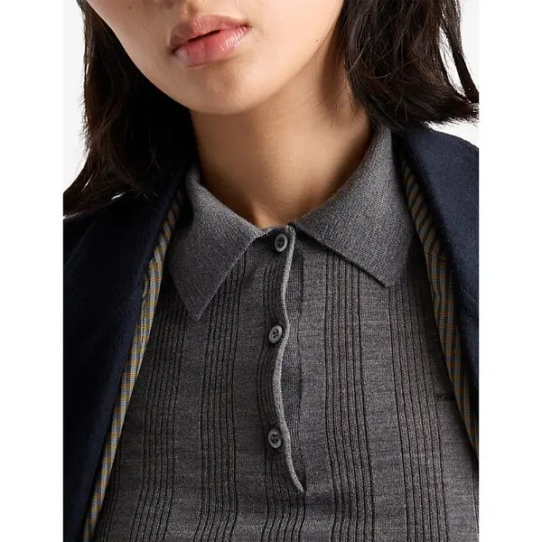 Prada Polo-collar Slim-fit Wool Jumper