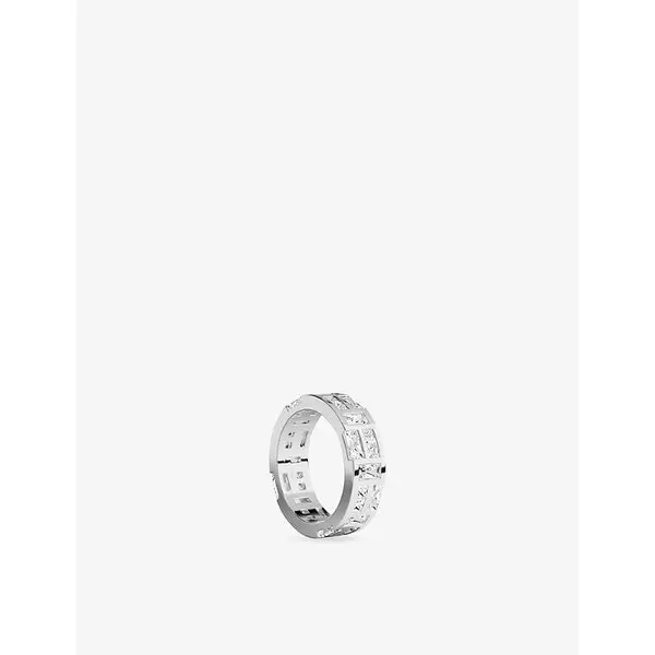 APM MONACO Ice Rhodium Plated Alloy And Cubic Zirconia Ring - White