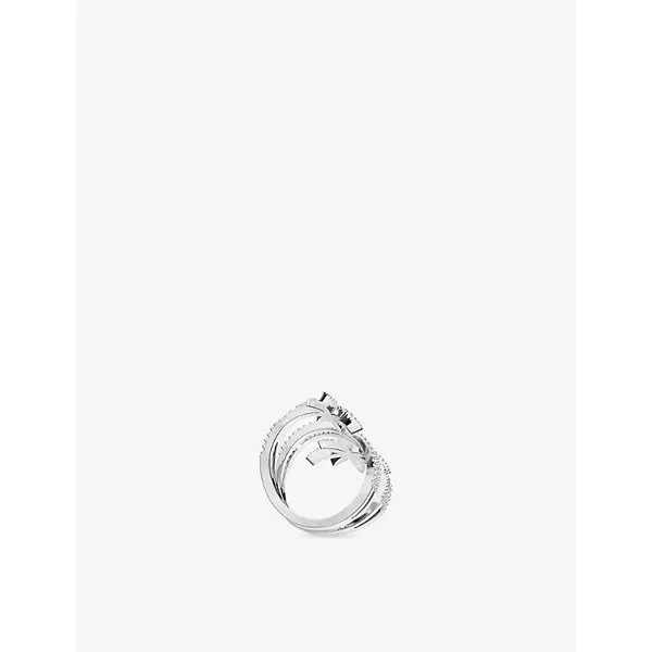 APM MONACO Météorites Rhodium Plated Alloy And Cubic Zirconia Ring