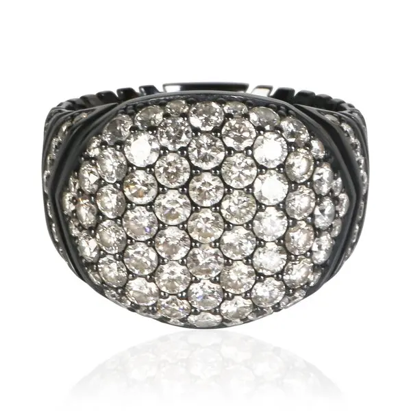 David Yurman Diamond Chevron Signet Ring - Titanium