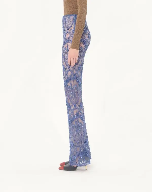 Valentino Garavani Embroidered Lace Trousers