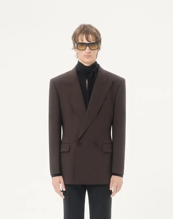 Valentino Garavani Double-breasted Jacket In Light Double Wool