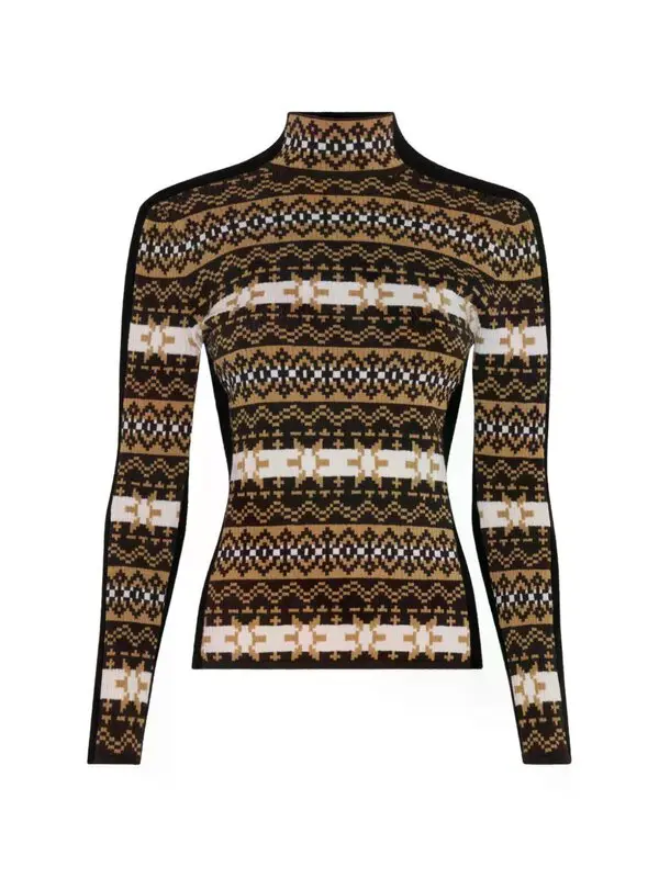 JEAN PAUL GAULTIER Merino-wool Crop Sweater With Fair Isles Jacquard - Brown