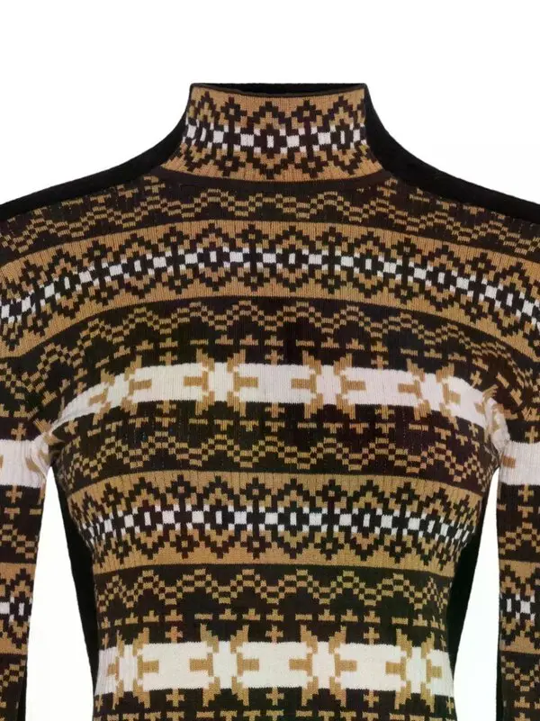 JEAN PAUL GAULTIER Merino-wool Crop Sweater With Fair Isles Jacquard