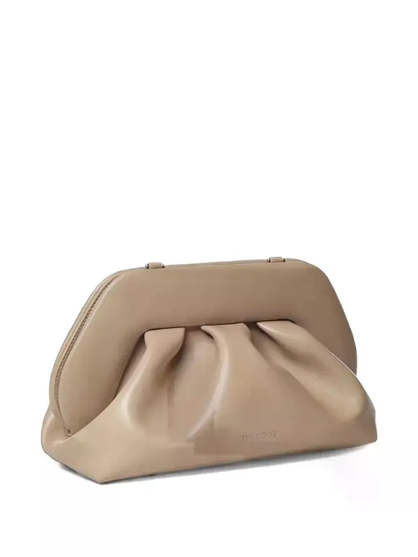 THEMOIRE Bios Ruched Clutch Bag - Neutrals