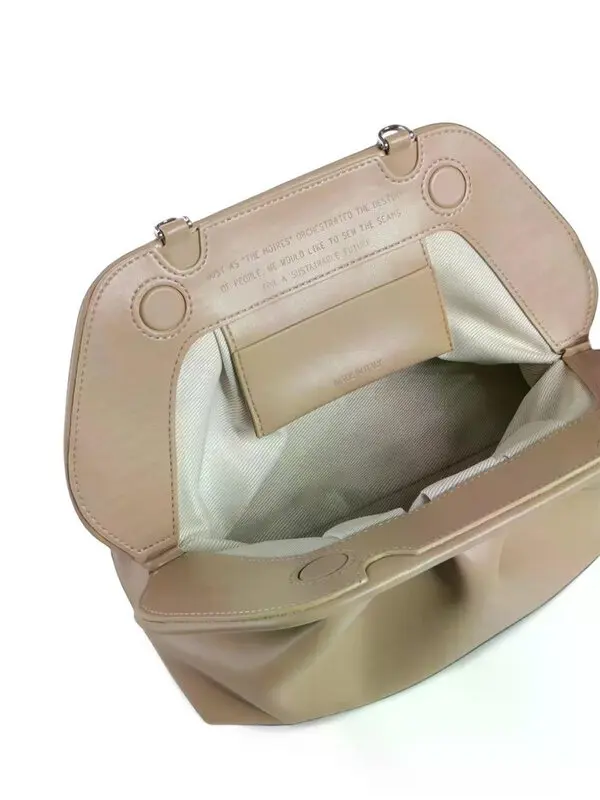 THEMOIRE Bios Ruched Clutch Bag - Neutrals