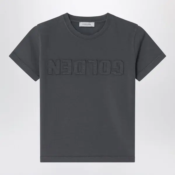 GOLDEN GOOSE Anthracite Logo T-shirt For