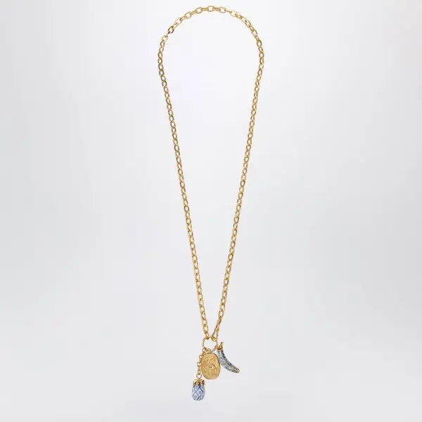 Chloé Gold-finish Mini Brass Necklace With Charms - White