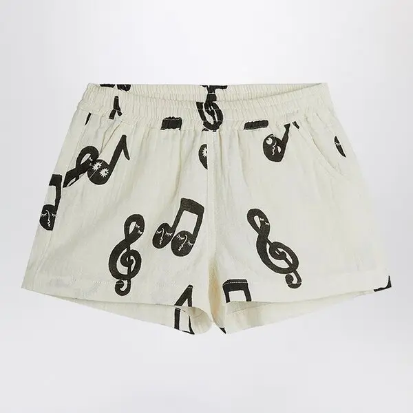 MINI RODINI Musical Notes Shorts - White