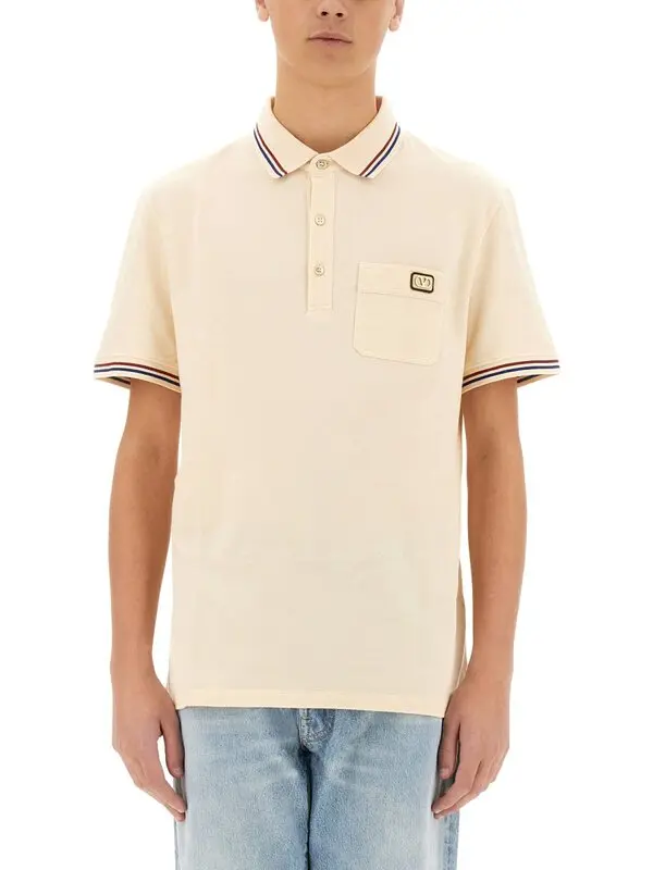 Valentino Garavani Regular-fit Cotton Polo Shirt With Vlogo Patch