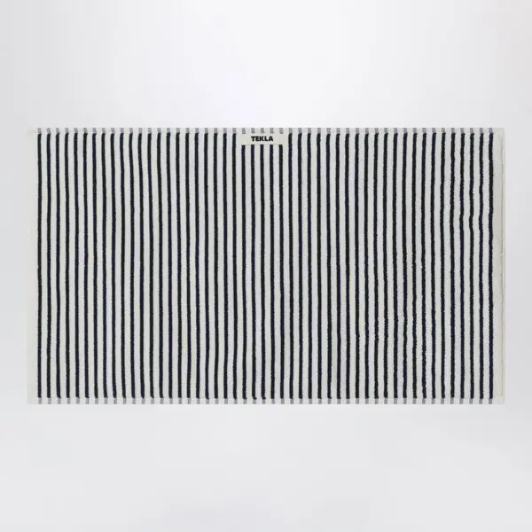 TEKLA Mini White Striped Towel 50x90 - Blue