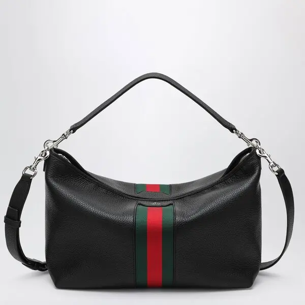 Gucci Grained Leather Bag With Web Detail