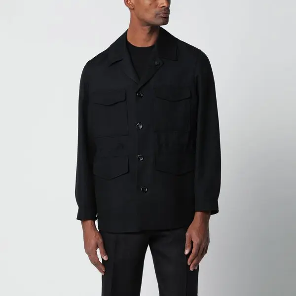 LARDINI Viscose And Silk-blend Jacket - Black
