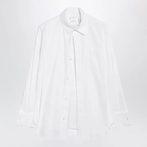 Sacai Layered Mini Shirt In Cotton Blend