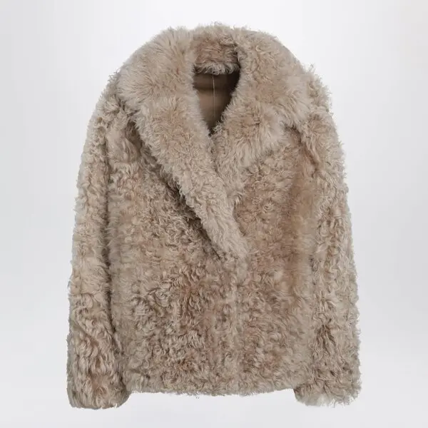 BLANCHA Short Faux Fur Hazelnut Jacket - Beige