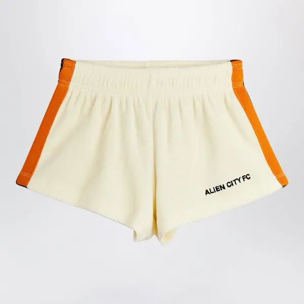 MINI RODINI Mini Alien City Fc Cotton Terry Shorts - White