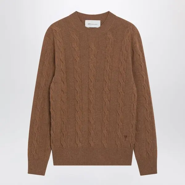 AMI Paris Camel Merino Wool Sweater
